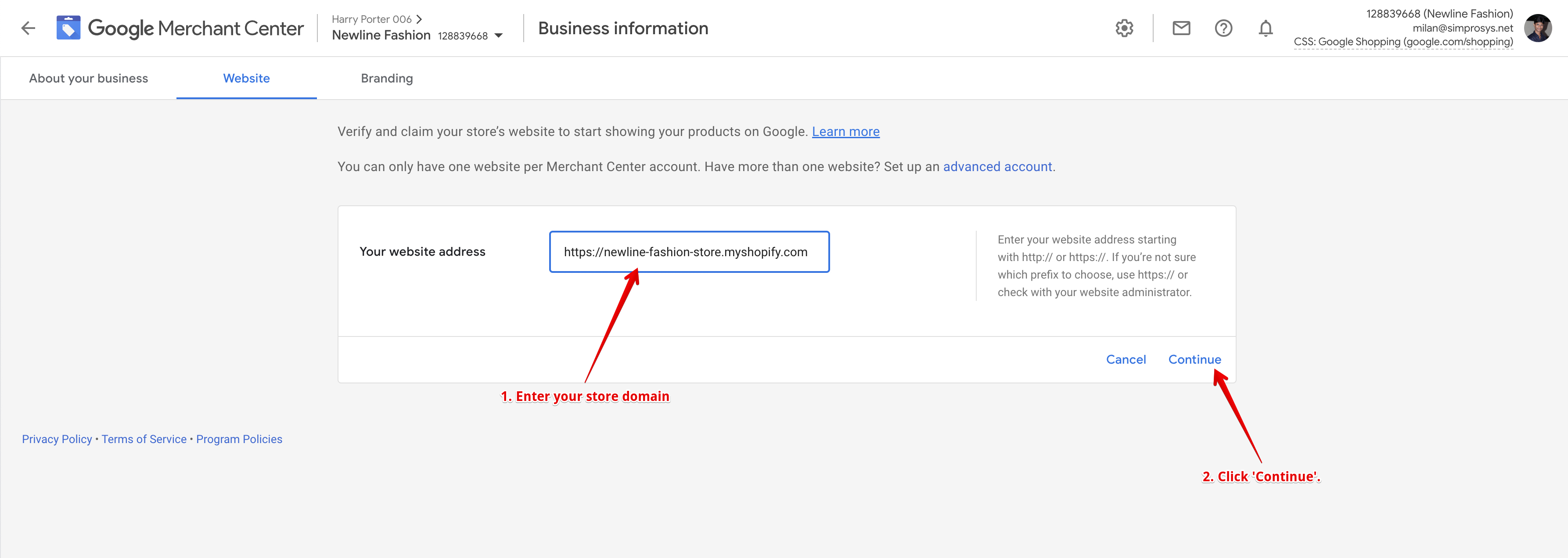 How to Verify Shopify Store Domain in Google Merchant Center?